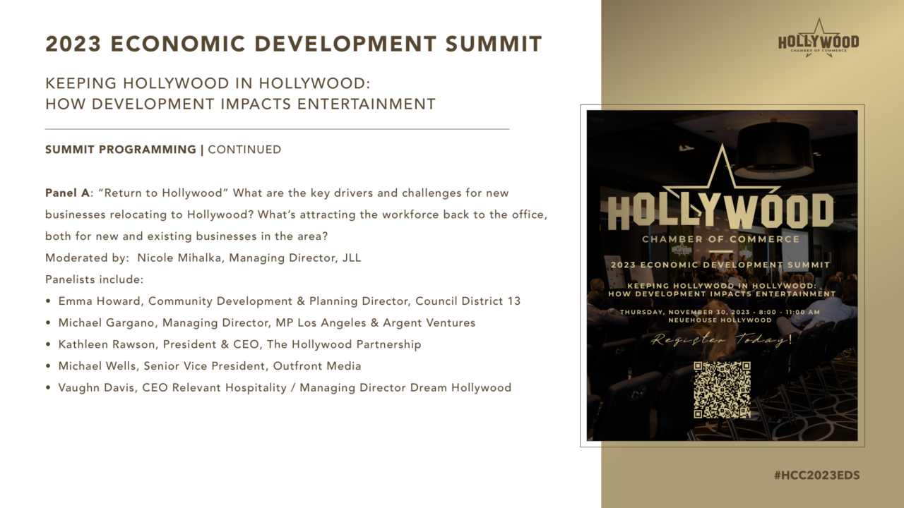 THE HOLLYWOOD CHAMBER’S 2023 ECONOMIC DEVELOPMENT SUMMIT | Hollywood ...